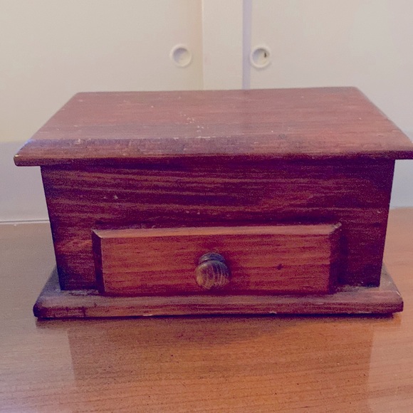 Storage & Organization | Vintage Wood Storage Cabinet Brass Hinges Pull ...